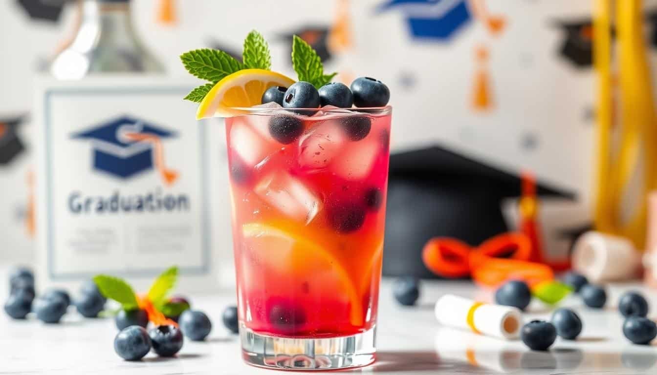 Lemon Blueberry Graduation Punch Mocktail