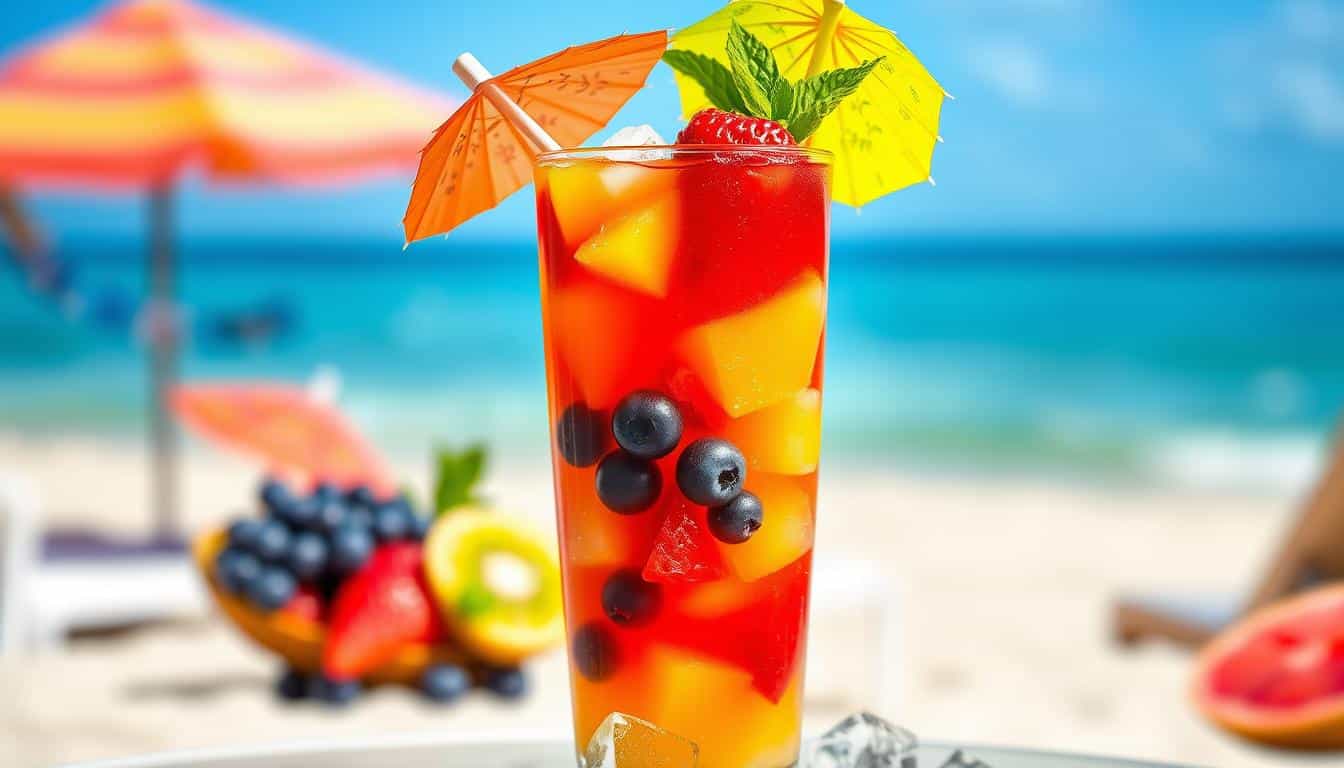 Rainbow Fruit Punch Mocktail