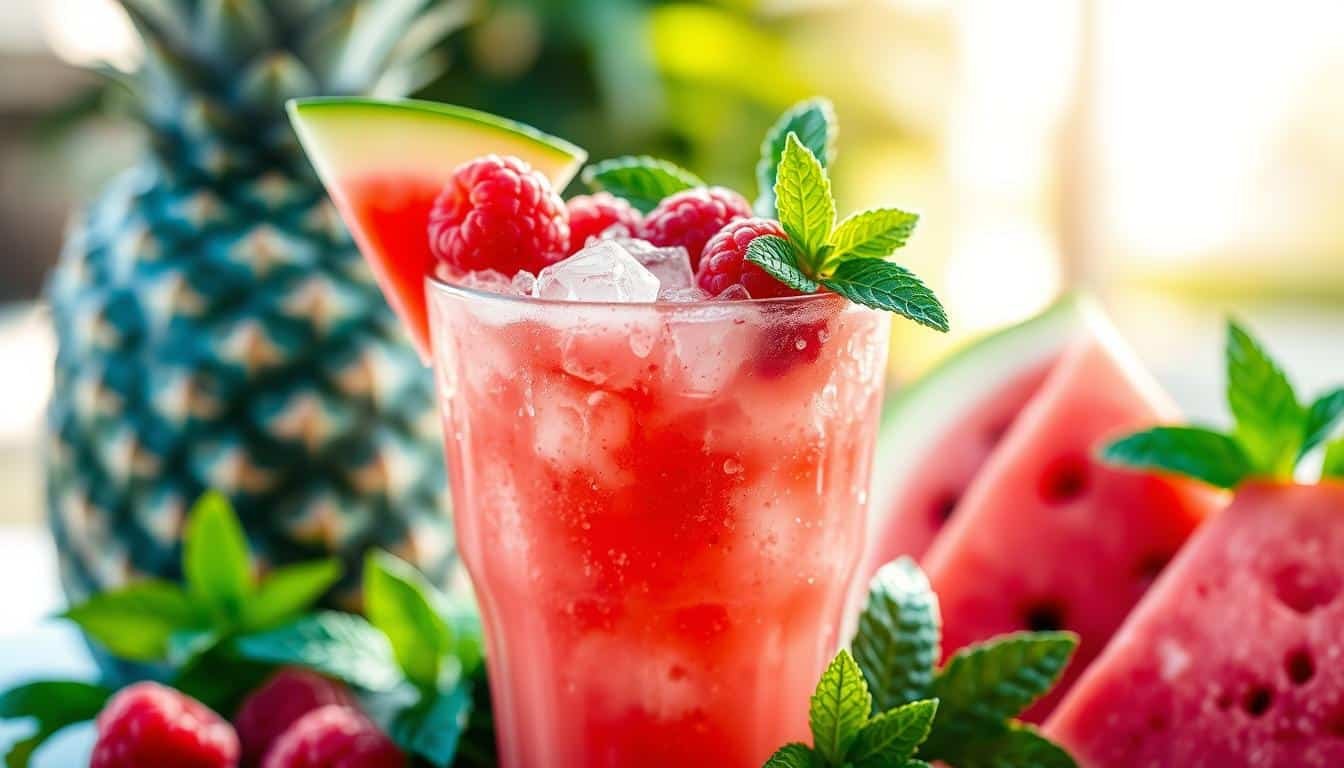 Raspberry Watermelon Slush Mocktail