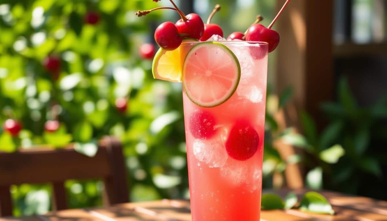 Sparkling Cherry Limeade Mocktail