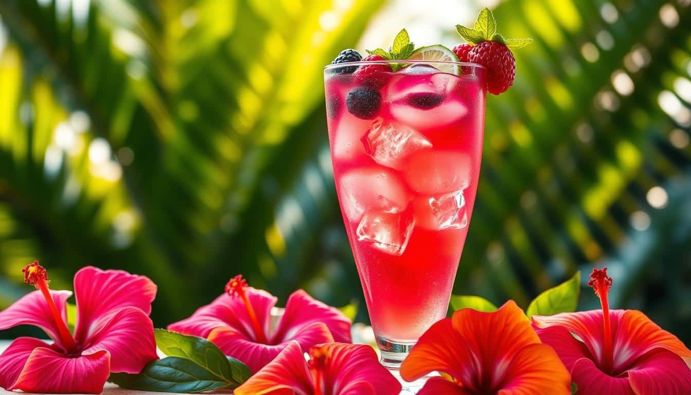 Berry Hibiscus Punch Mocktail