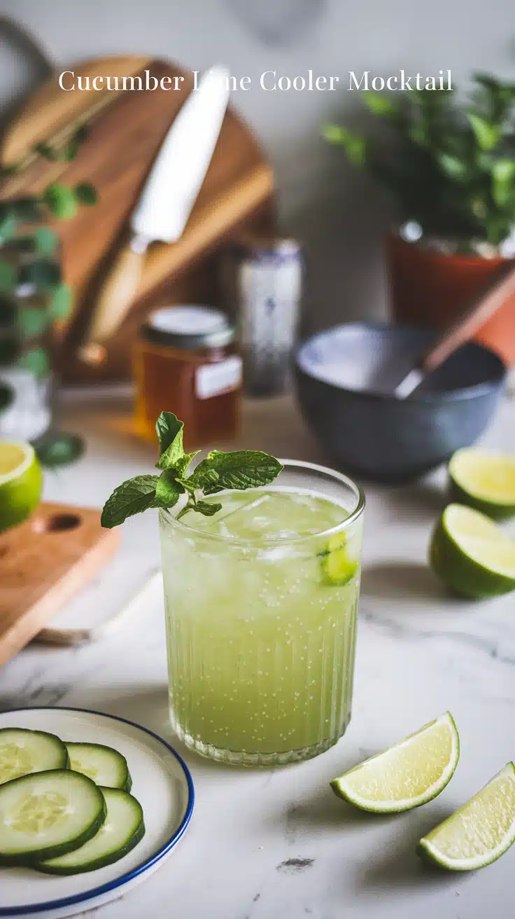 Cucumber Lime Cooler Mocktail - Mocktail Craze