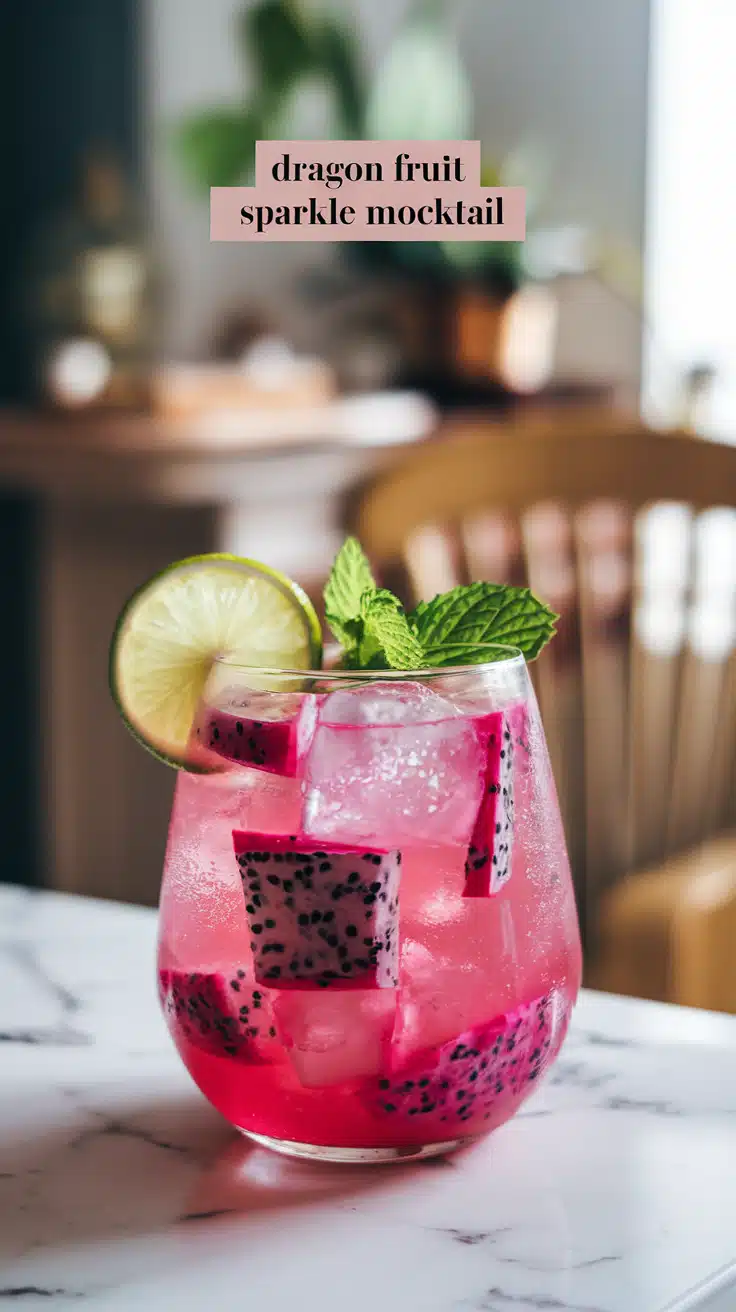 Dragon Fruit Sparkle Mocktail - Mocktail Craze