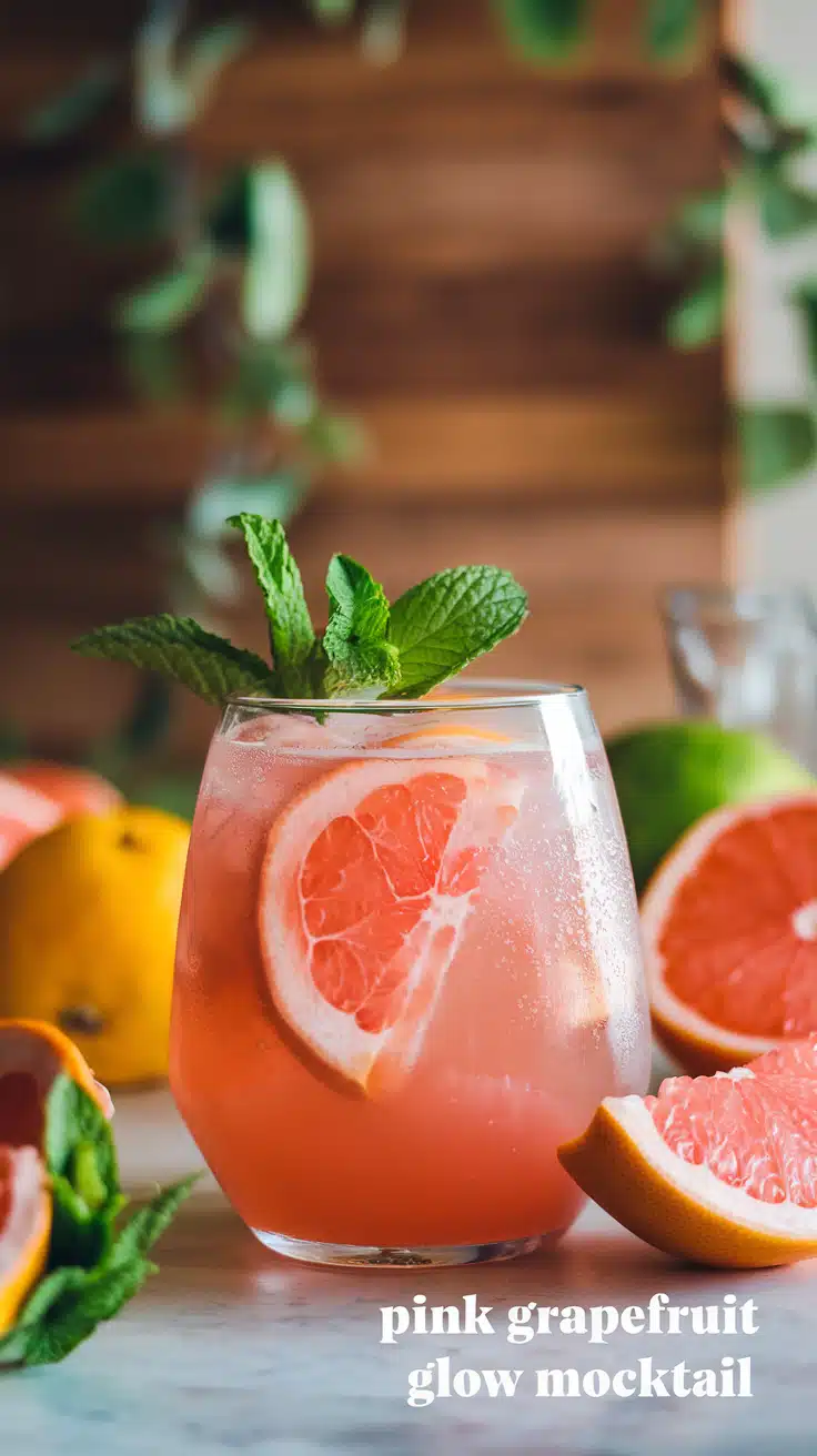 Pink Grapefruit Glow Mocktail - Mocktail Craze